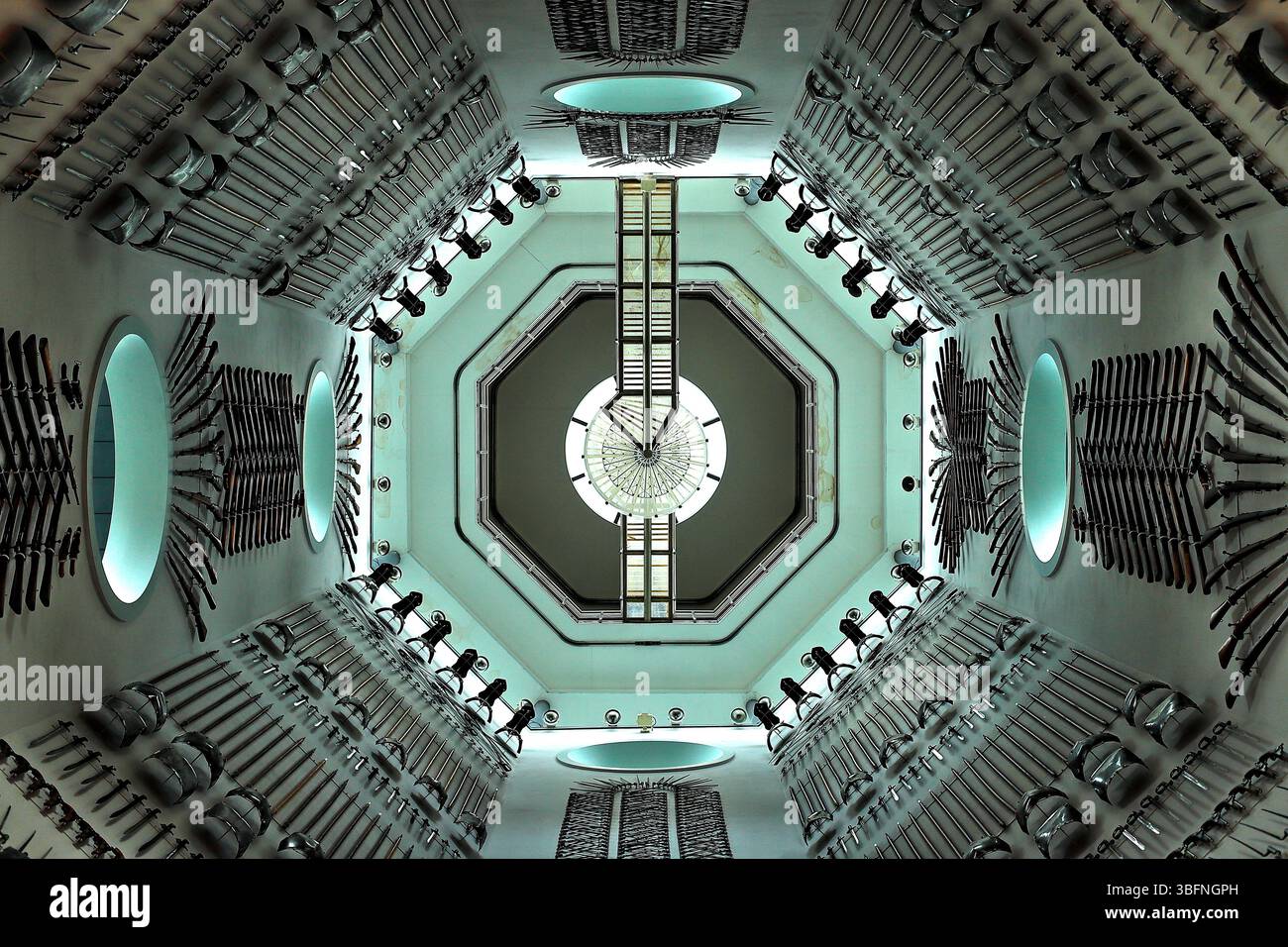 The Hall Of Steel weapons exhibit at the Royal Armouries in Leeds,West ...