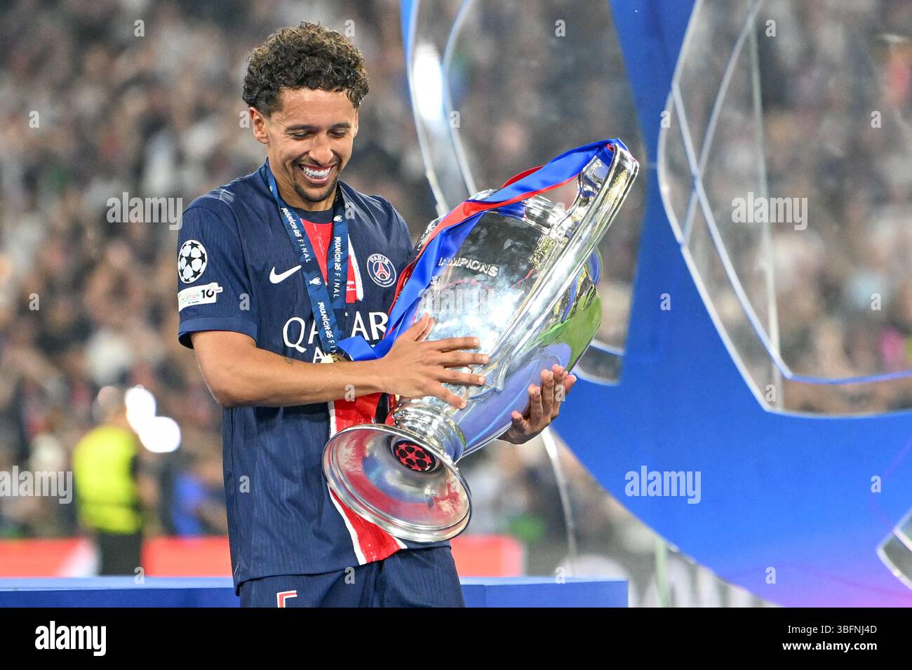 Munich, Germany. 31st, May 2025. Marquinhos (5) of Paris Saint-Germain ...