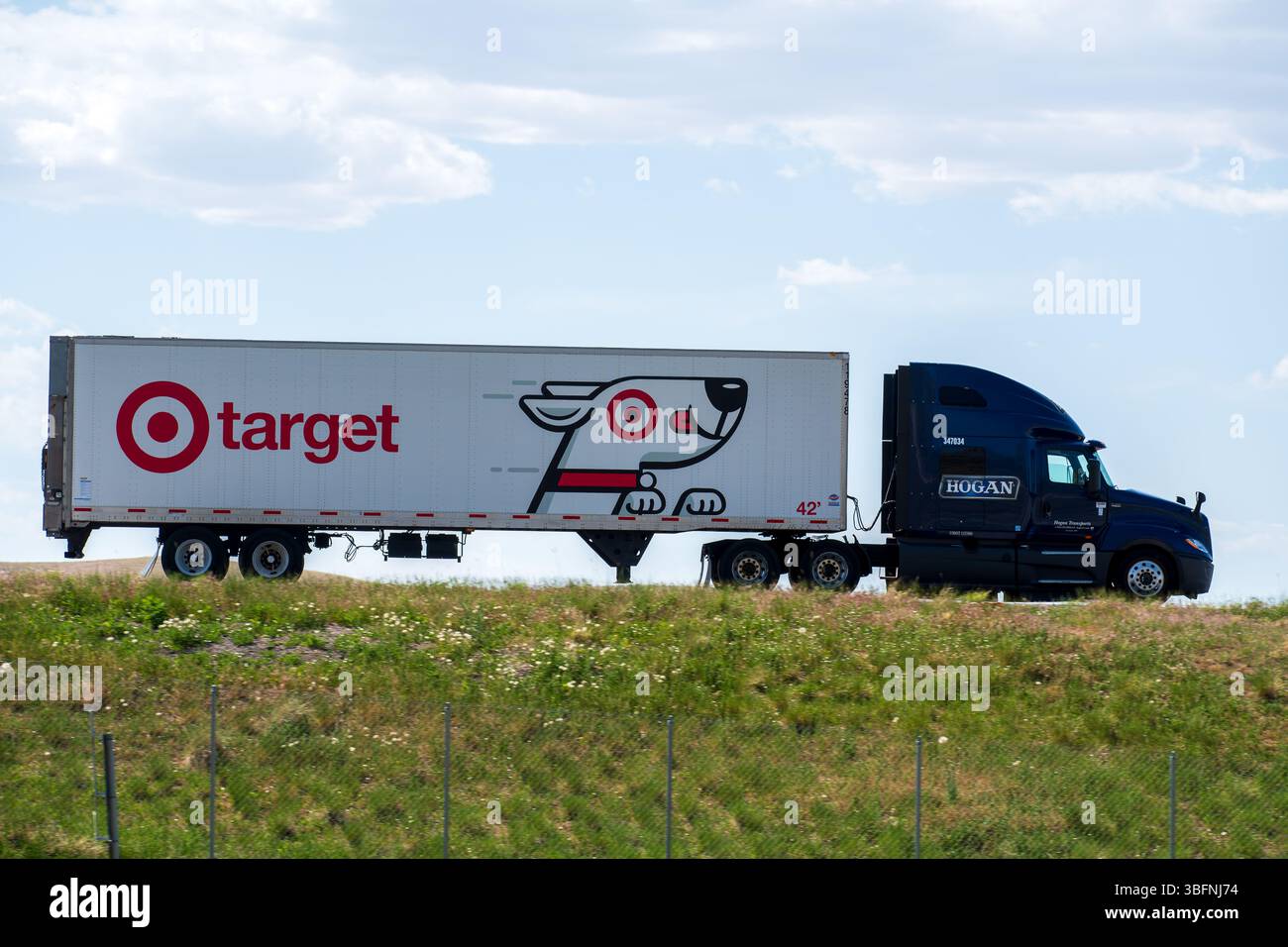 Santaquin, Utah, – June 1, 2025: A Target trailer featuring the company ...