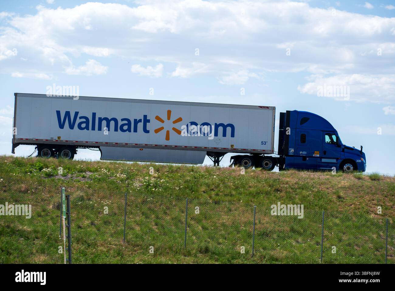 Santaquin, Utah – June 1, 2025: A Walmart trailer travels northbound on ...