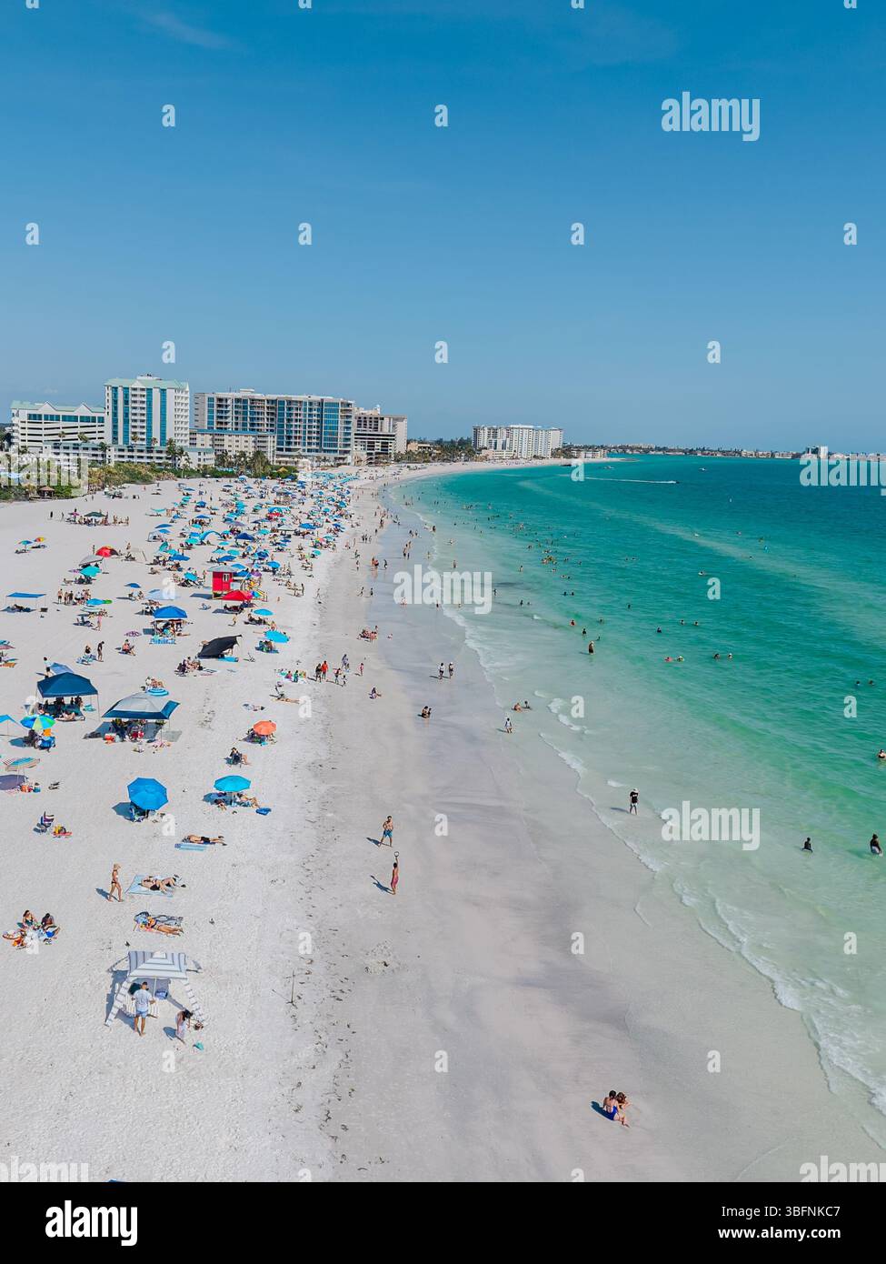 Beautiful aerial view of Sarasota, the magnificent white sand beach ...