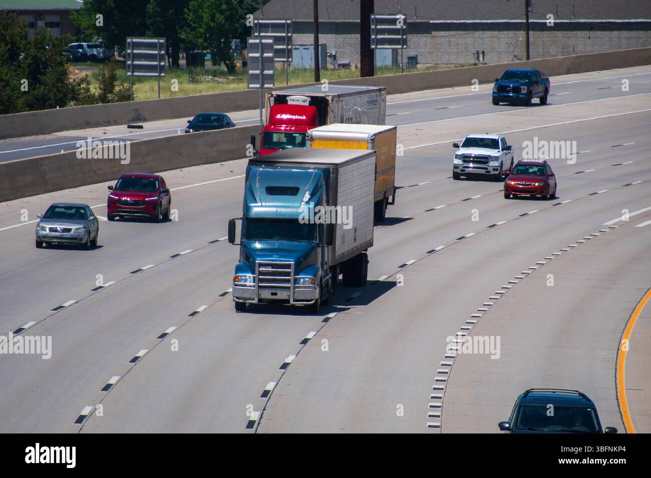 Orem, Utah – June 2, 2025: Multiple vehicles travel along Interstate 15 ...