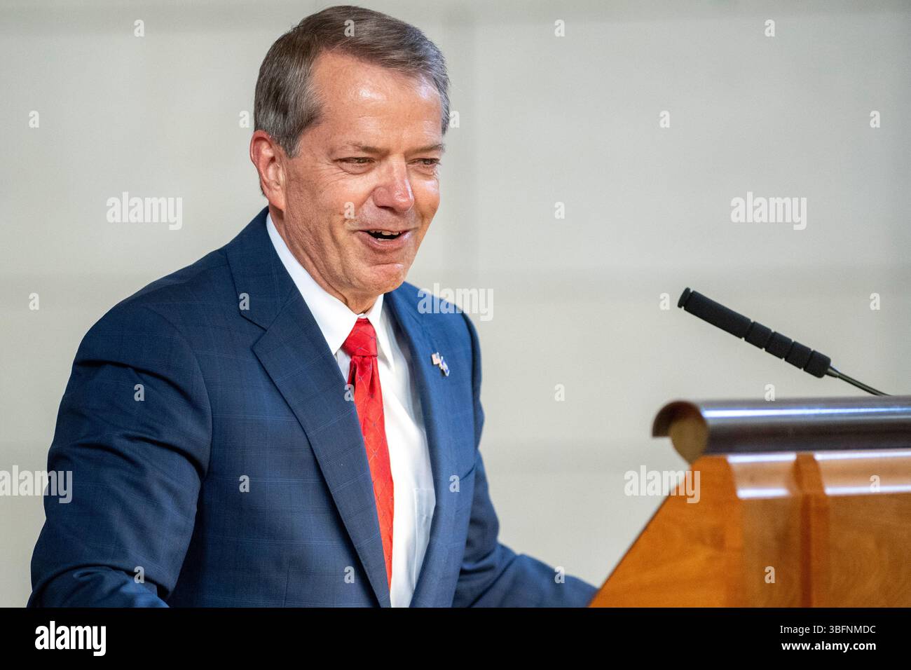 Nebraska Gov. Jim Pillen speaks to the state legislature on Monday ...