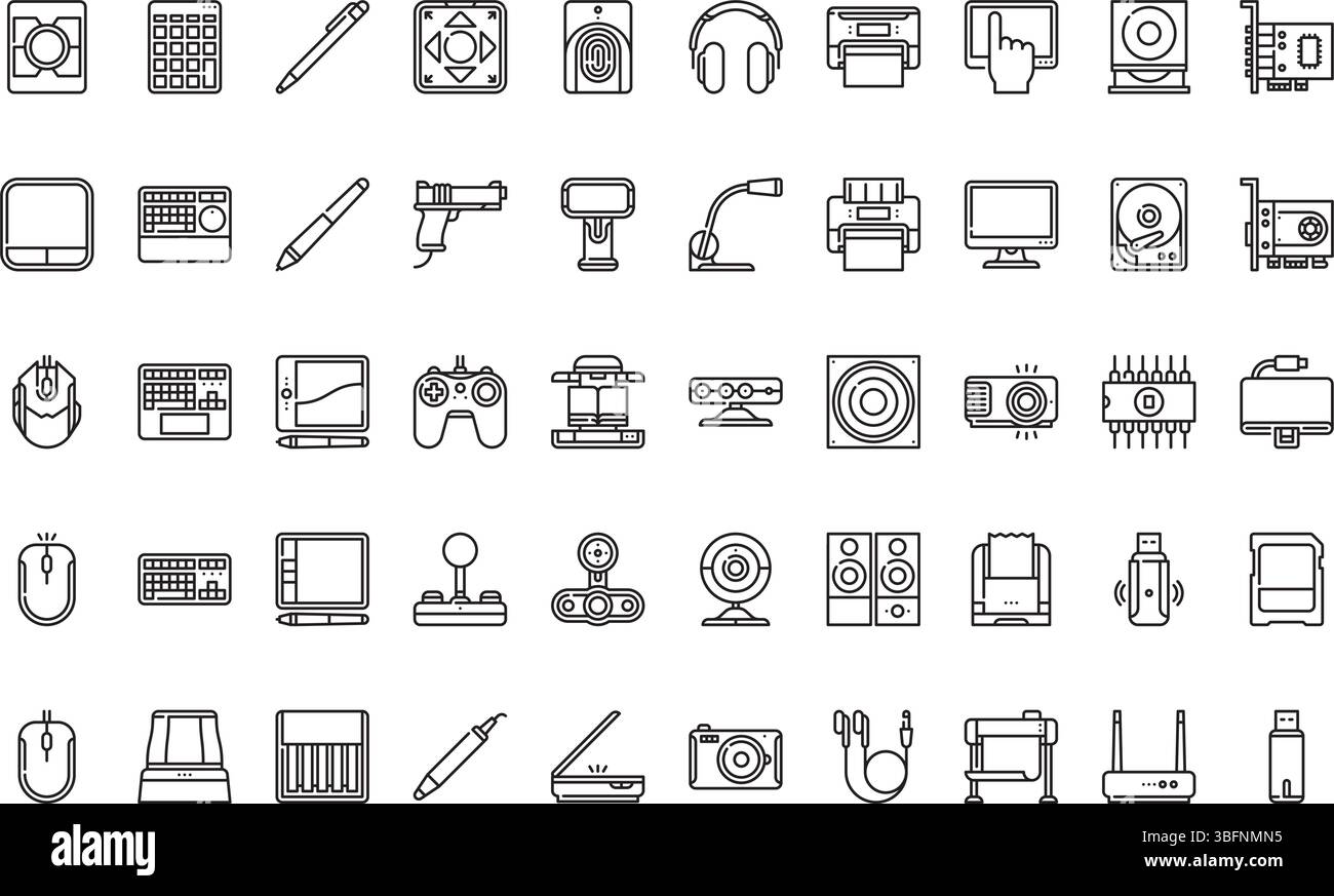 Computer peripherals icons icons Simple vector icon. Illustration ...