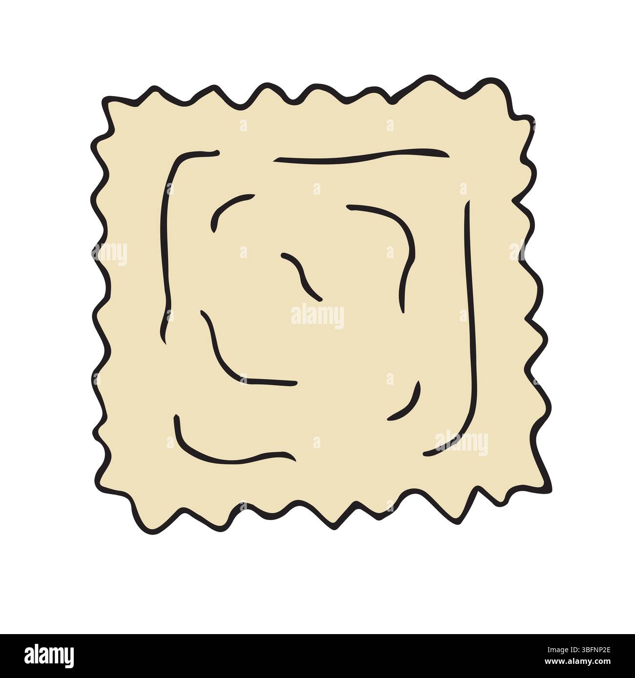 Vector hand drawn sketch doodle colored ravioli Stock Vector Image ...