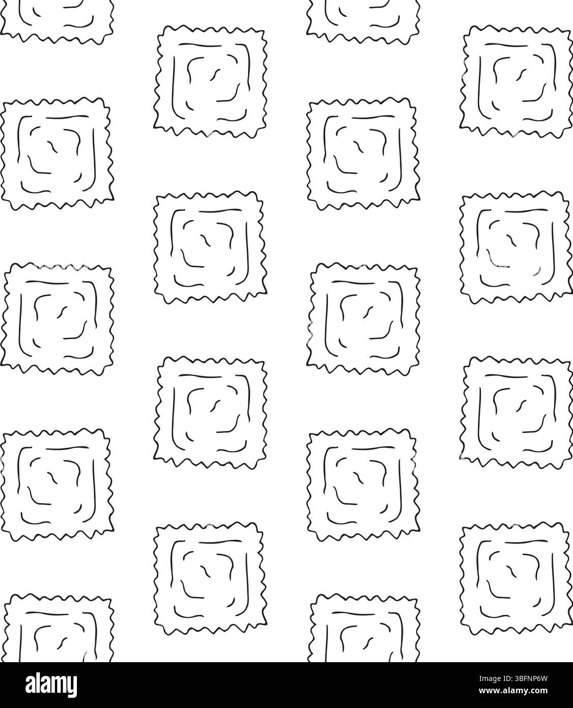 Vector seamless pattern of hand drawn ravioli Stock Vector Image & Art ...