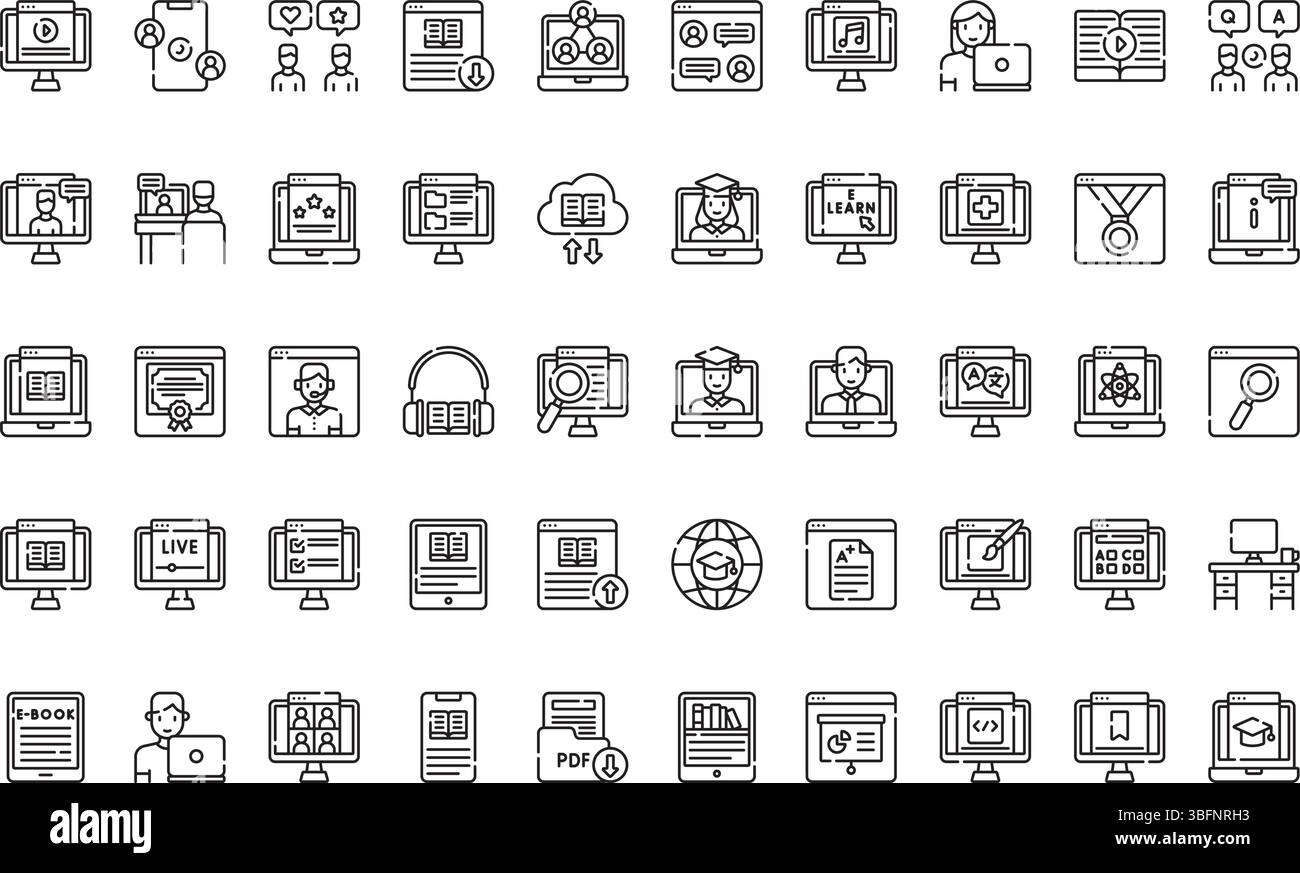 Elearning icons icons Simple vector icon. Illustration symbol design ...