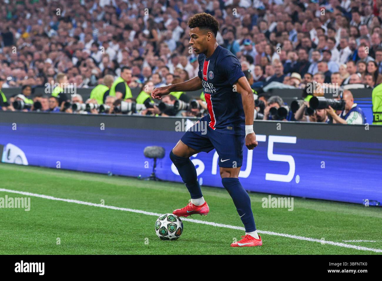 Desire Doue of Paris Saint-Germain FC seen in action during UEFA ...