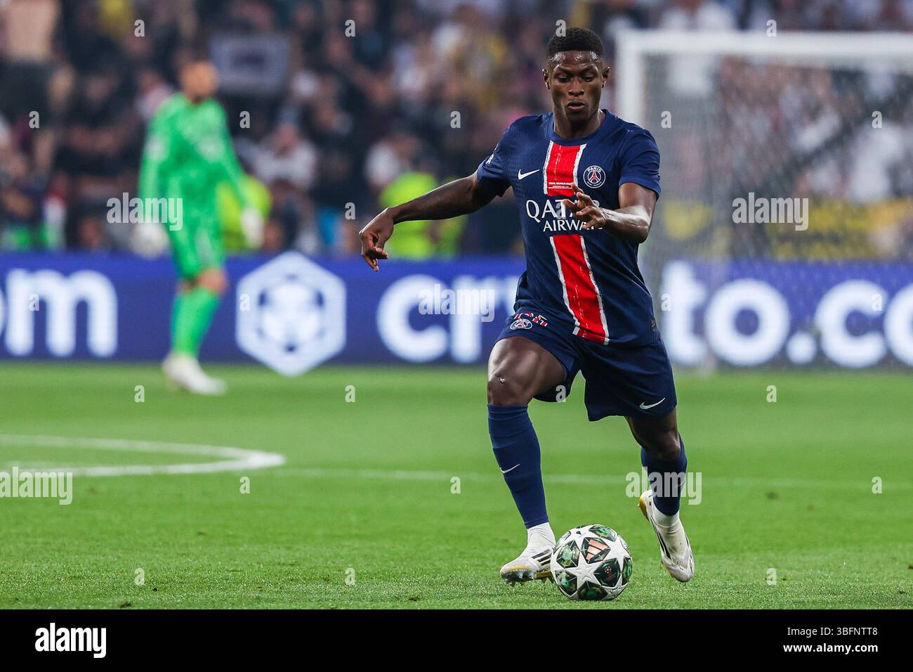 Nuno Mendes of Paris Saint-Germain FC seen in action during UEFA ...