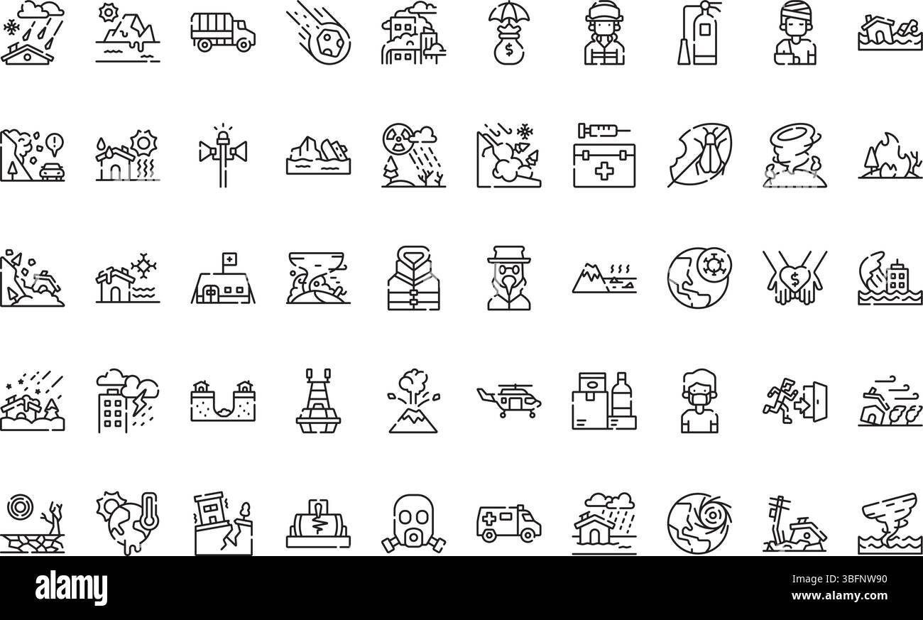 Natural disaster icons icons Simple vector icon. Illustration symbol ...