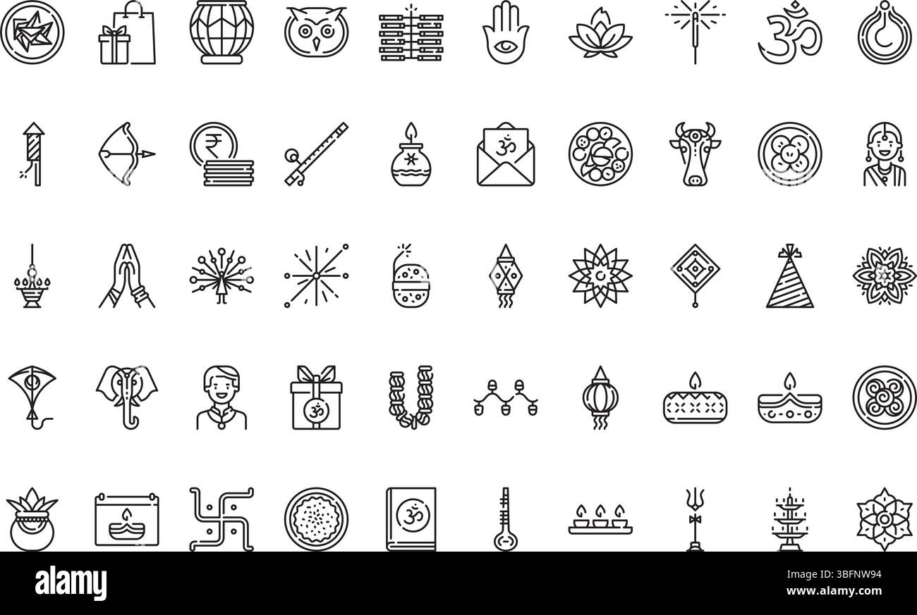 Diwali icons icons Simple vector icon. Illustration symbol design ...
