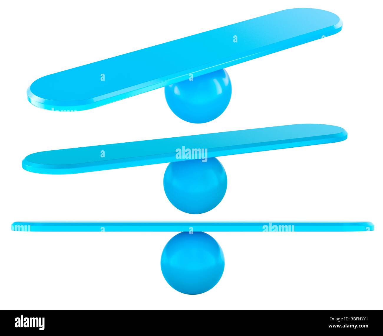 Empty blue balance scales, multiple angles and perspectives. 3D ...