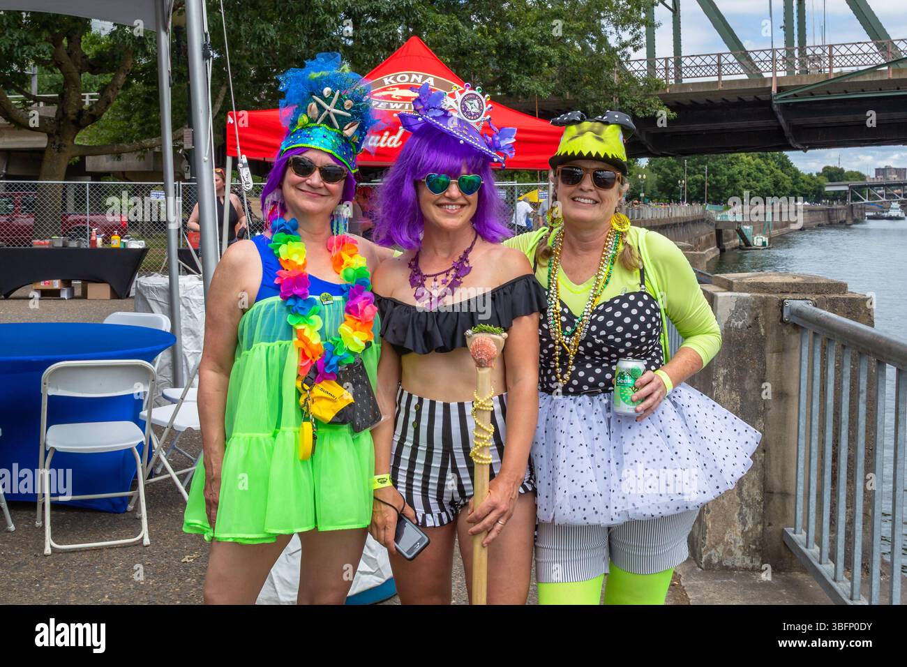 The Big Float, Portland, Oregon - July 13th 2019: Three women in ...