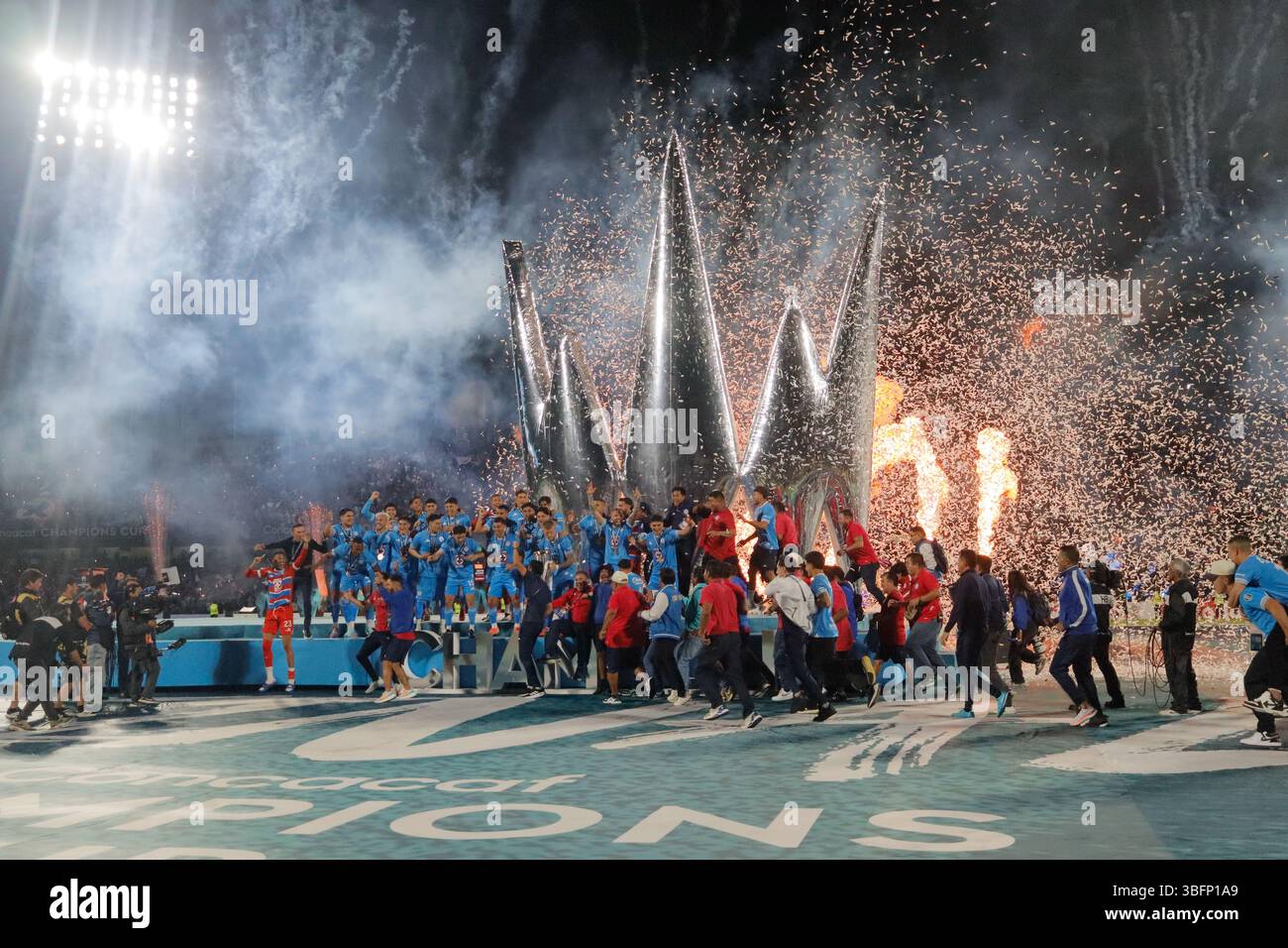 Mexico City, Mexico. 01st June, 2025. Cruz Azul teammates celebrating ...