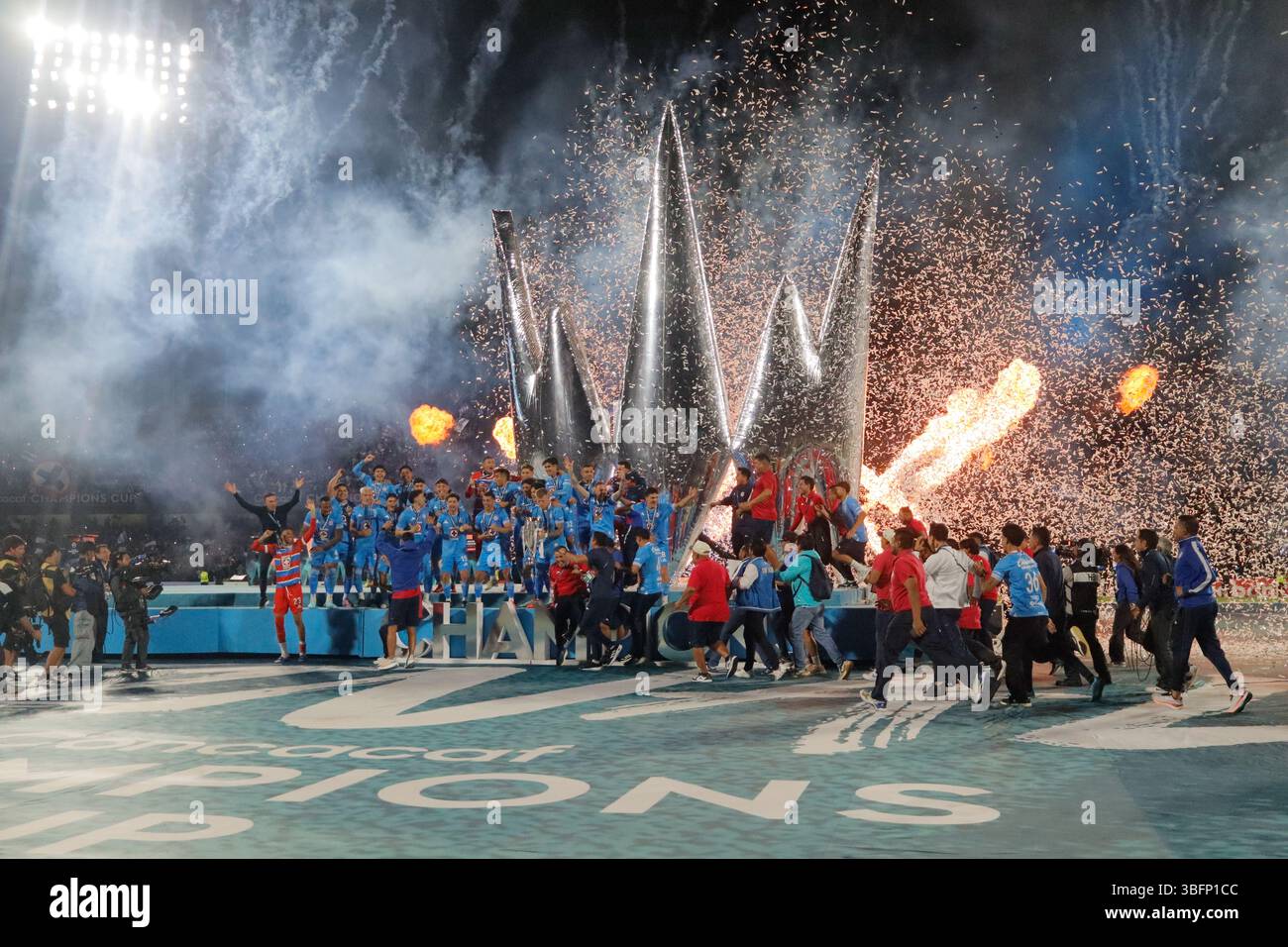Cruz Azul teammates celebrating after winning the final match as part ...