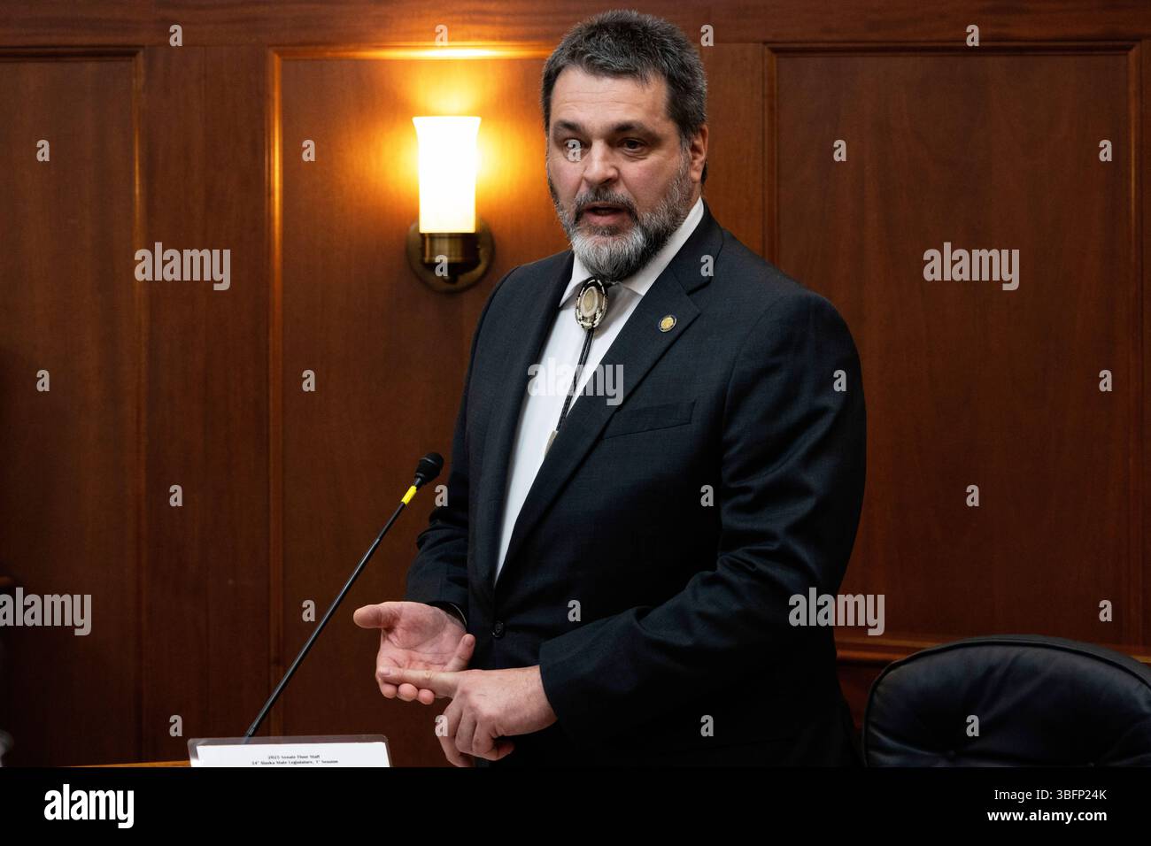 State Rep. Mike Cronk, R-Tok/Northway, speaks on the Senate floor in ...