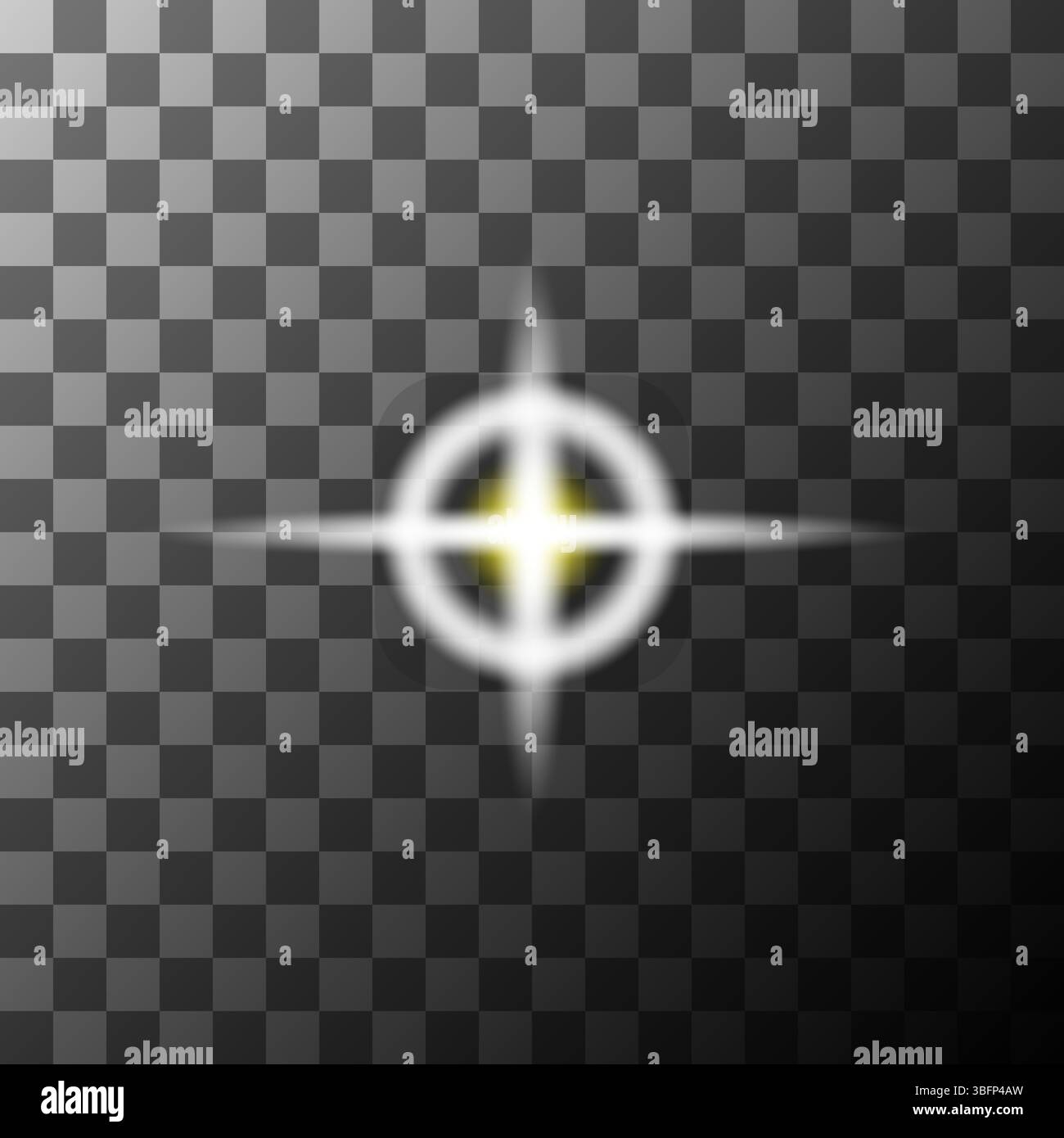 Light halo effect. Radiant ring symbol. Vector glow icon. Checkerboard ...