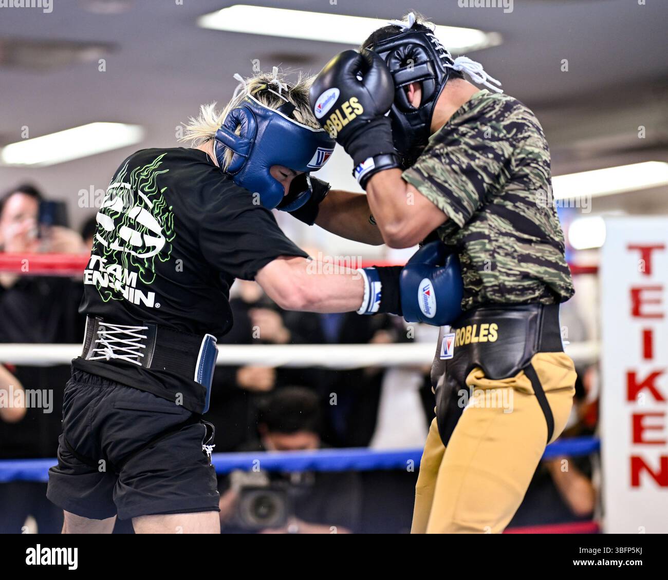 Tenshin Nasukawa of Japan and Erik Robles Ayala of Mexico during a ...