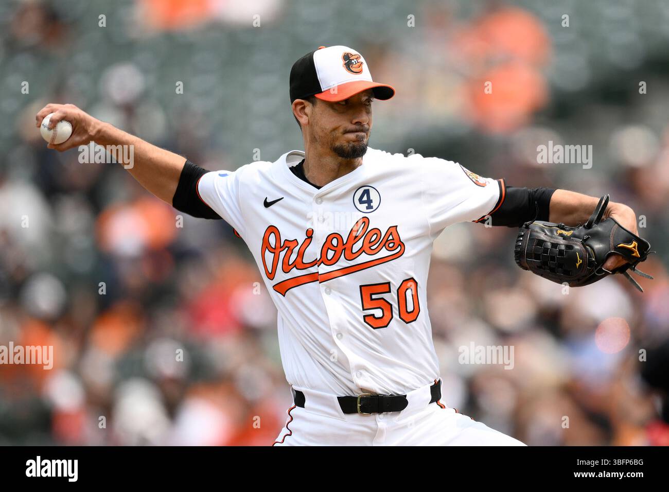 Baltimore Orioles starting pitcher Charlie Morton (50) in action during ...