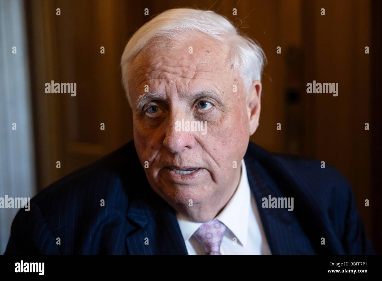 Sen. Jim Justice (R-W.Va.) speaks with reporters at the U.S. Capitol ...