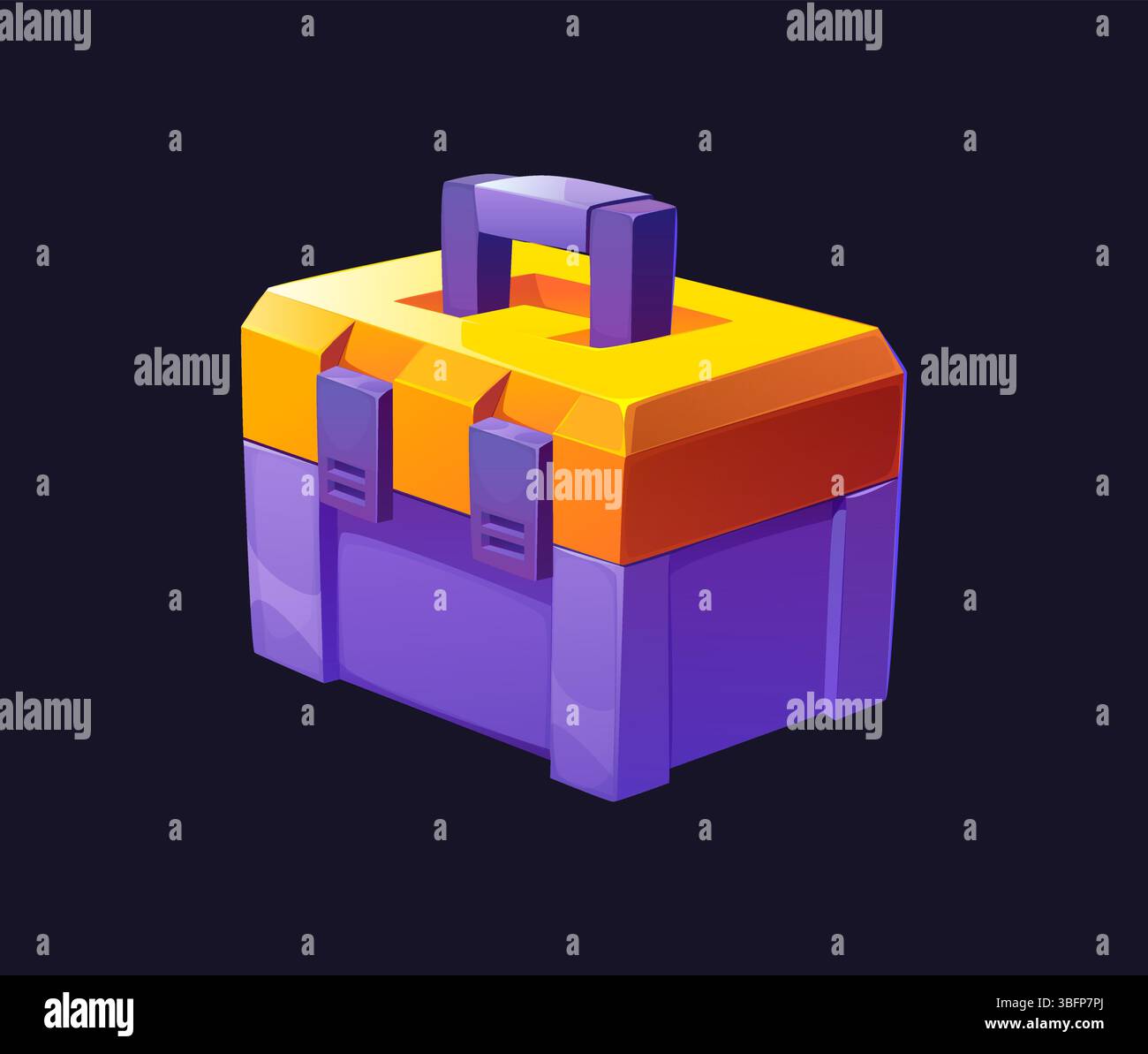 Cartoon futuristic Sci Fi game toolbox, space chest. Car maintenance ...