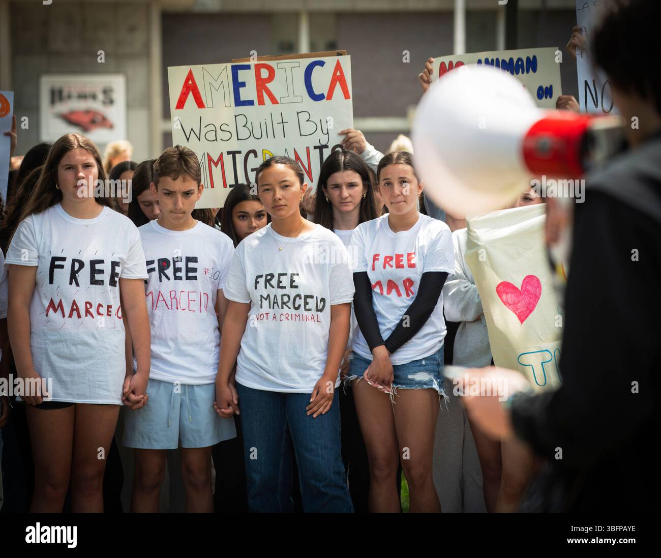 High School students protest the ICE detention of Marcelo Gomes Da ...