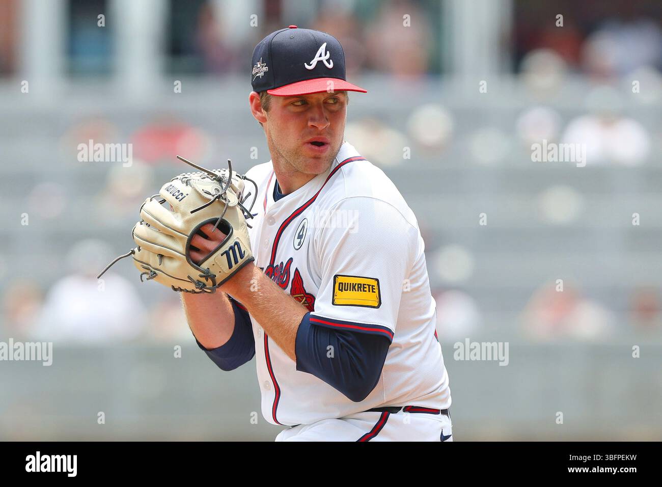ATLANTA, GA - JUNE 01: Bryce Elder #55 of the Atlanta Braves during the Sunday afternoon MLB ...