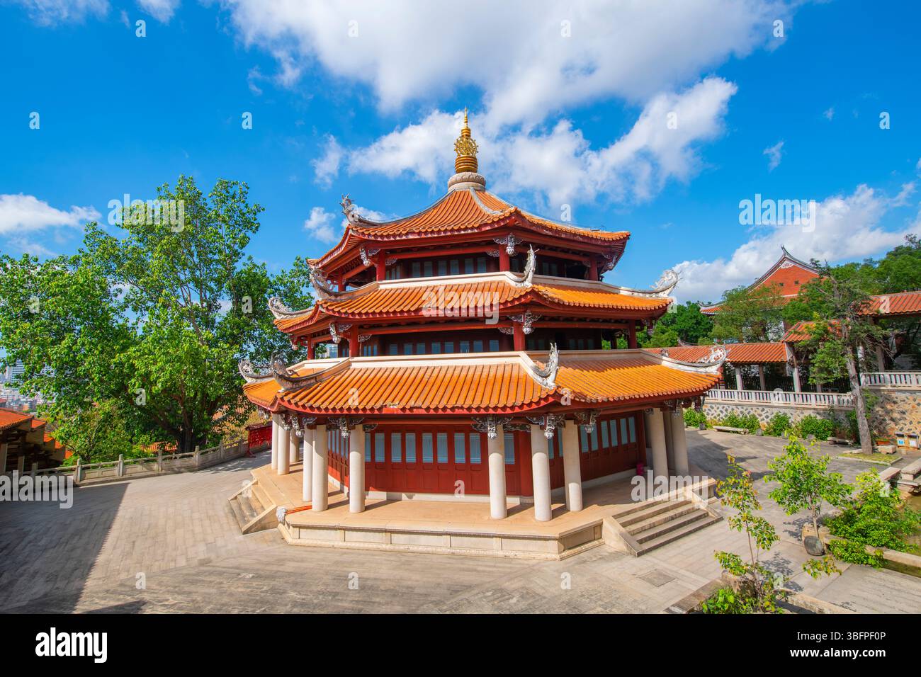 Guanyin Hall (Avalokitesvar Hall) of Southern Shaolin Monastery. This ...