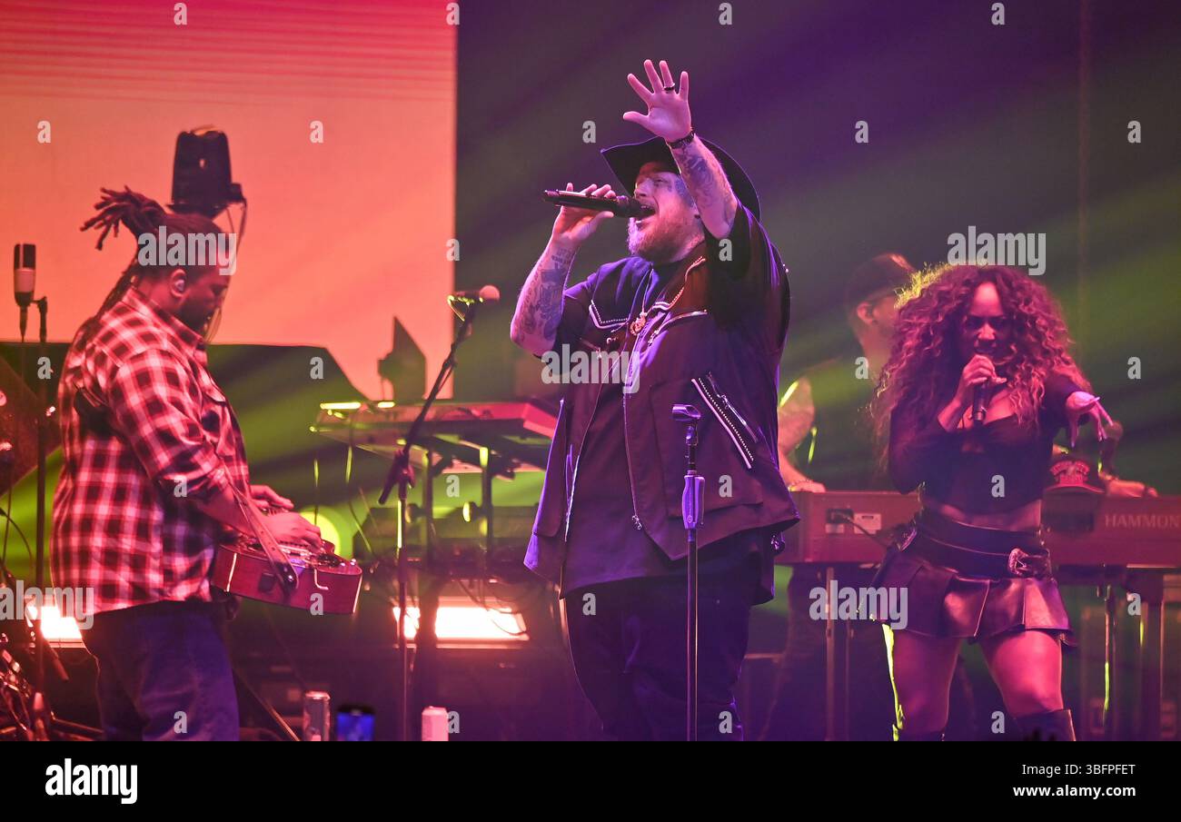 Nashville, USA. 30th May, 2025. Jelly Roll, pedal steel guitarist ...