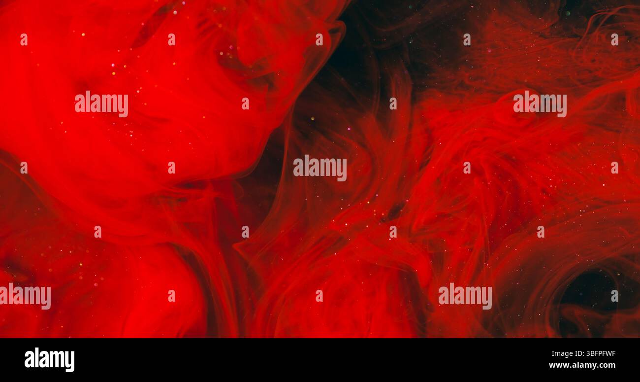 Mist wave. Fog ink swirl. Red paint blending in art defocused fluid ...