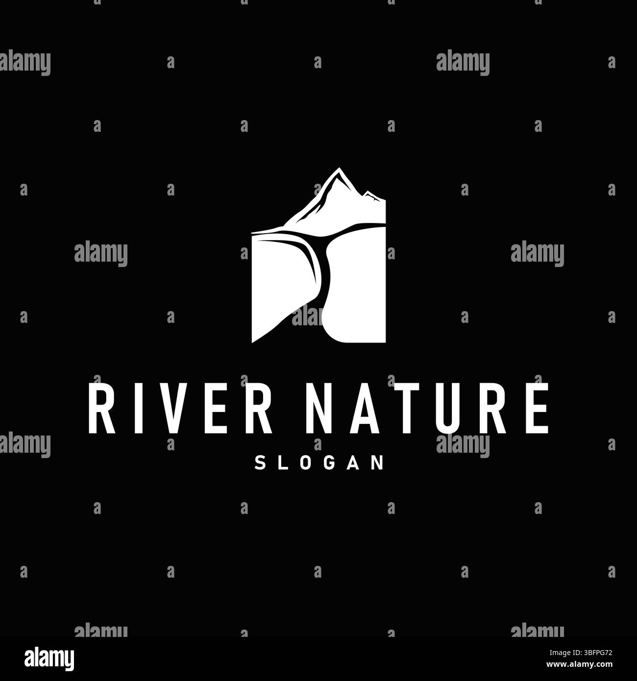 simple natural scenery river logo design simple minimalist logo concept ...