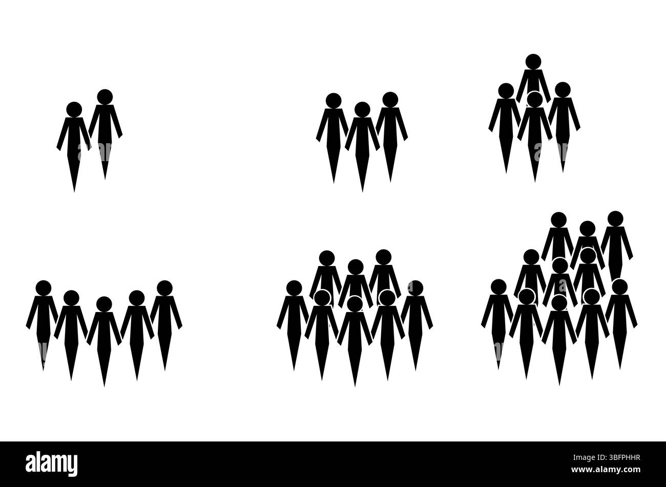 People icon set flat design isolated on white background, Persons ...