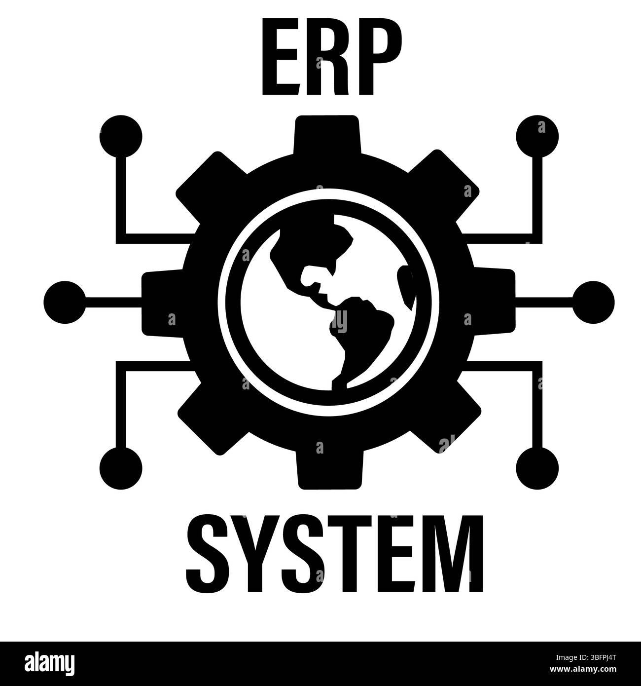 ERP system icon. Enterprise resource planning sign. Business automation ...