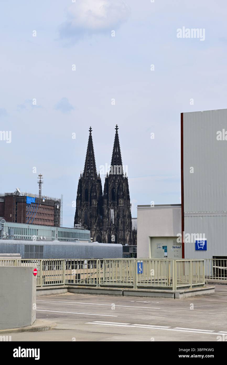 Cologne Cathedral and high-rise buildings in Cologne, Germany, taken ...