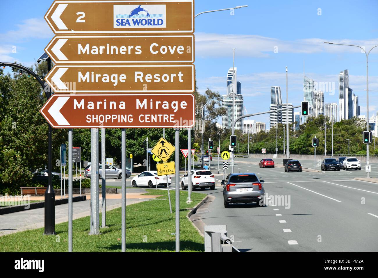 GOLD COAST, AUSTRALIA, APRIL 27, 2025: Signage for locations at the ...