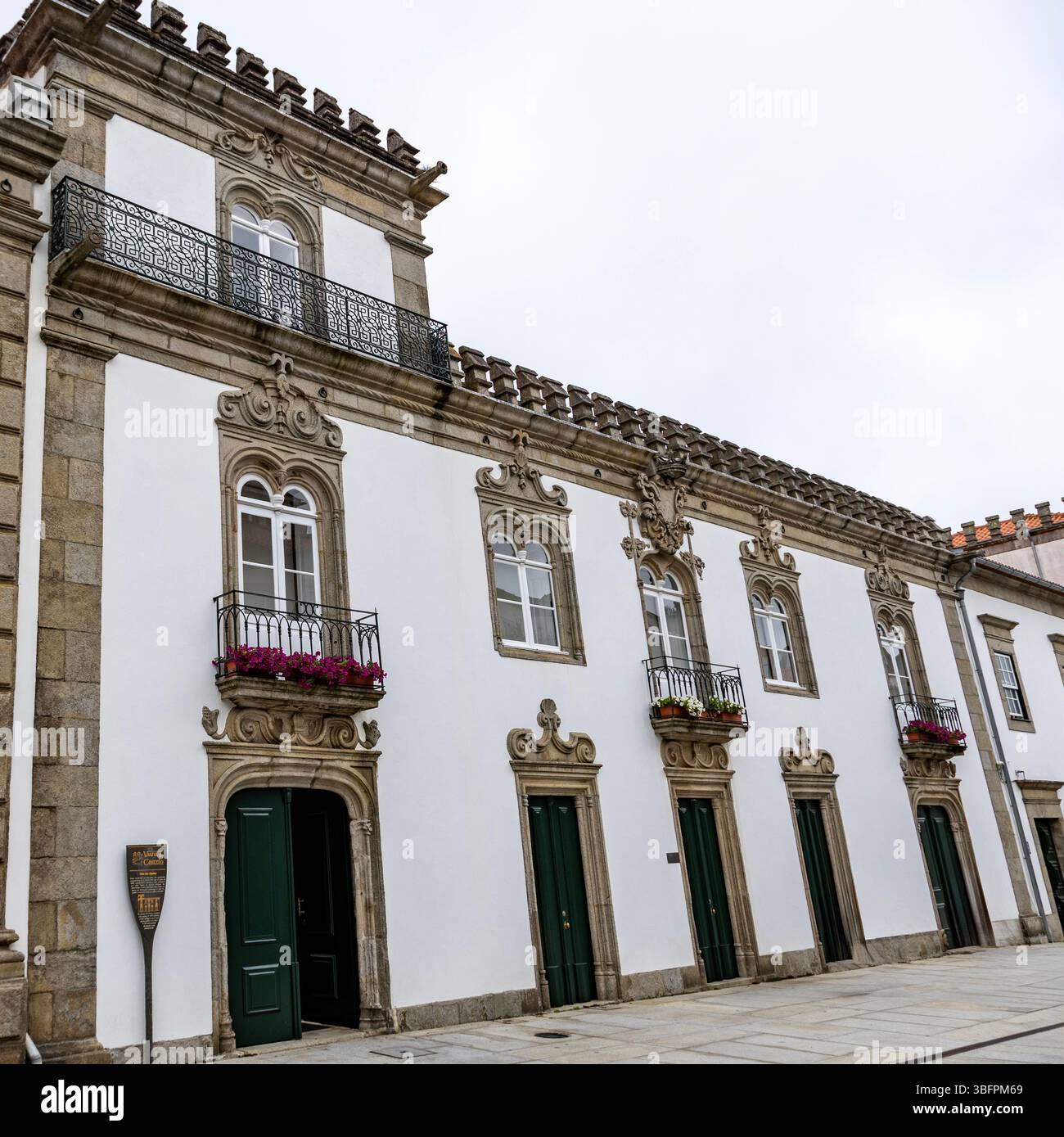 Facade of the Casa dos Alpuim (Alpuim manor), built in neo-Manueline ...