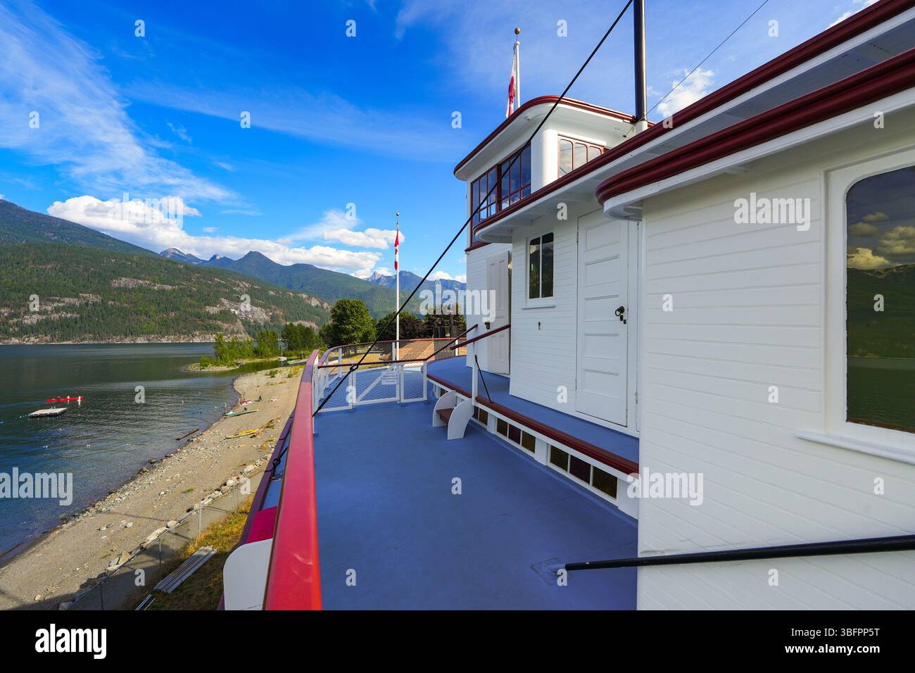 Wheelhouse of the SS Moyie paddle steamer sternwheeler, the oldest in ...