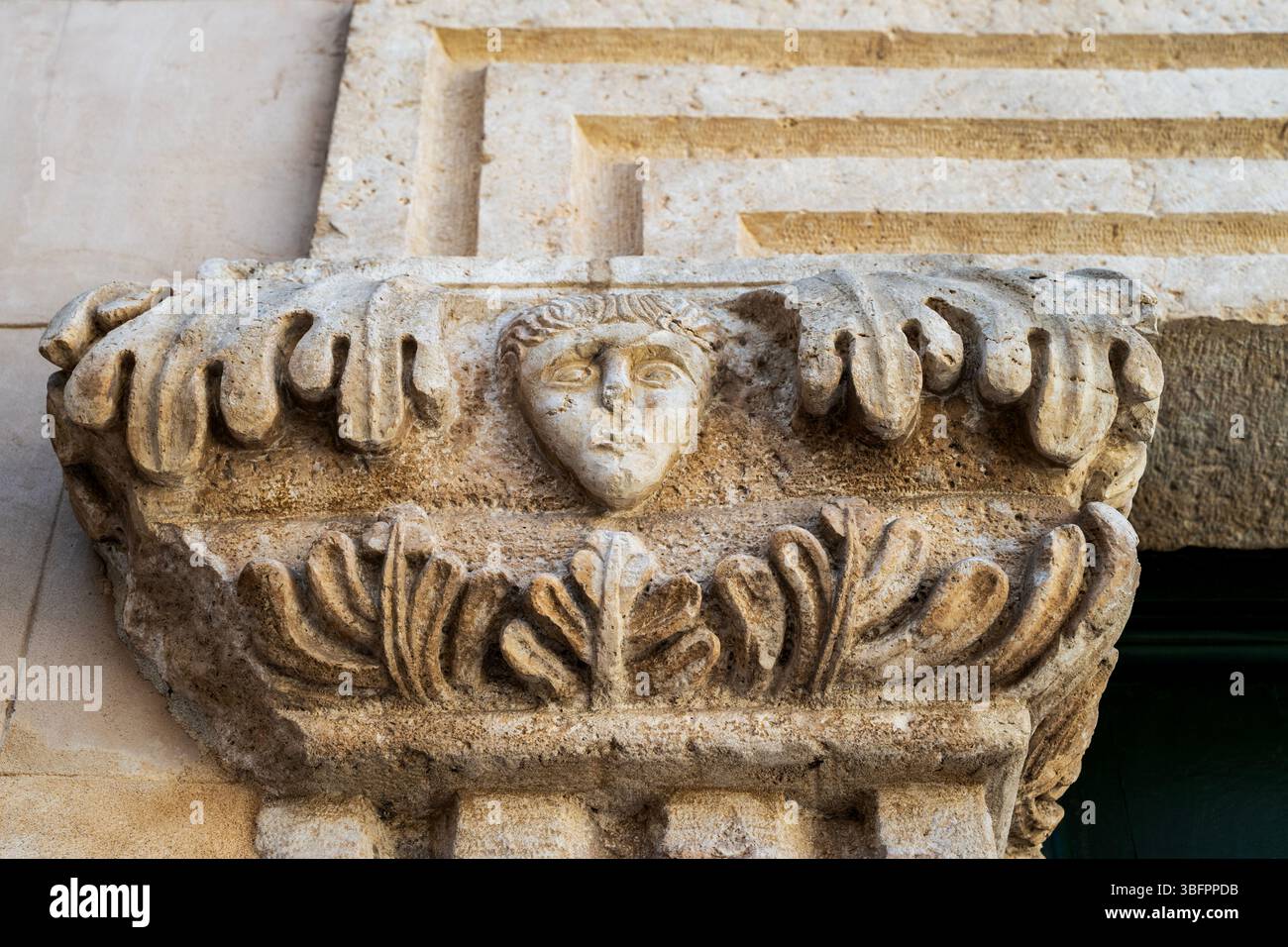 Ancient Roman capital from Diocletians Palace in Split, Croatia Stock ...