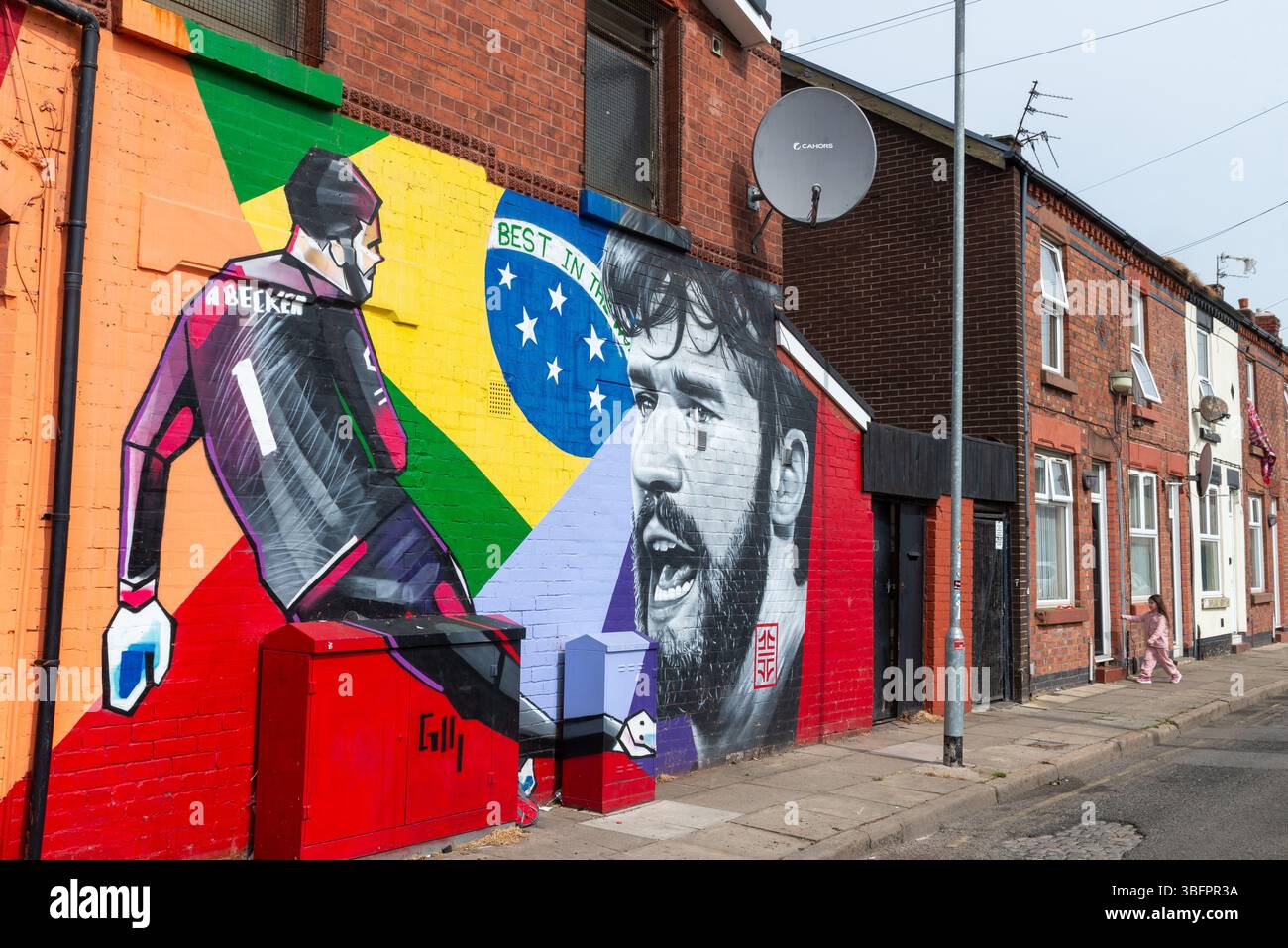 Alisson Becker graffiti art mural in Liverpool, close to the Anfield ...