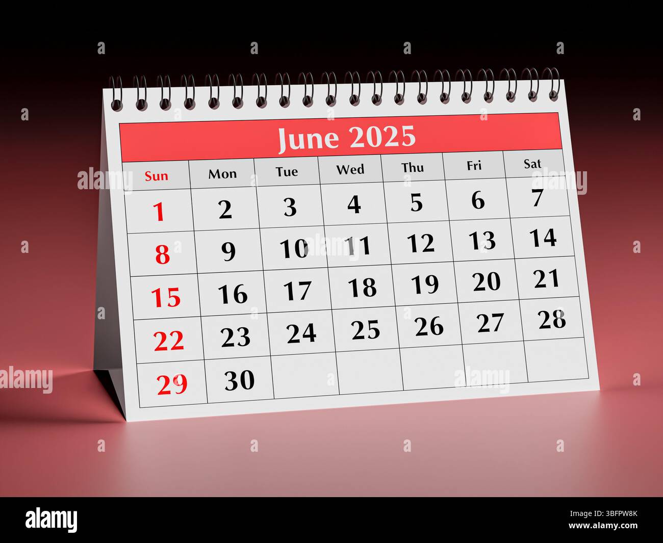 June 2025 calendar. One page of annual business desk monthly calendars ...