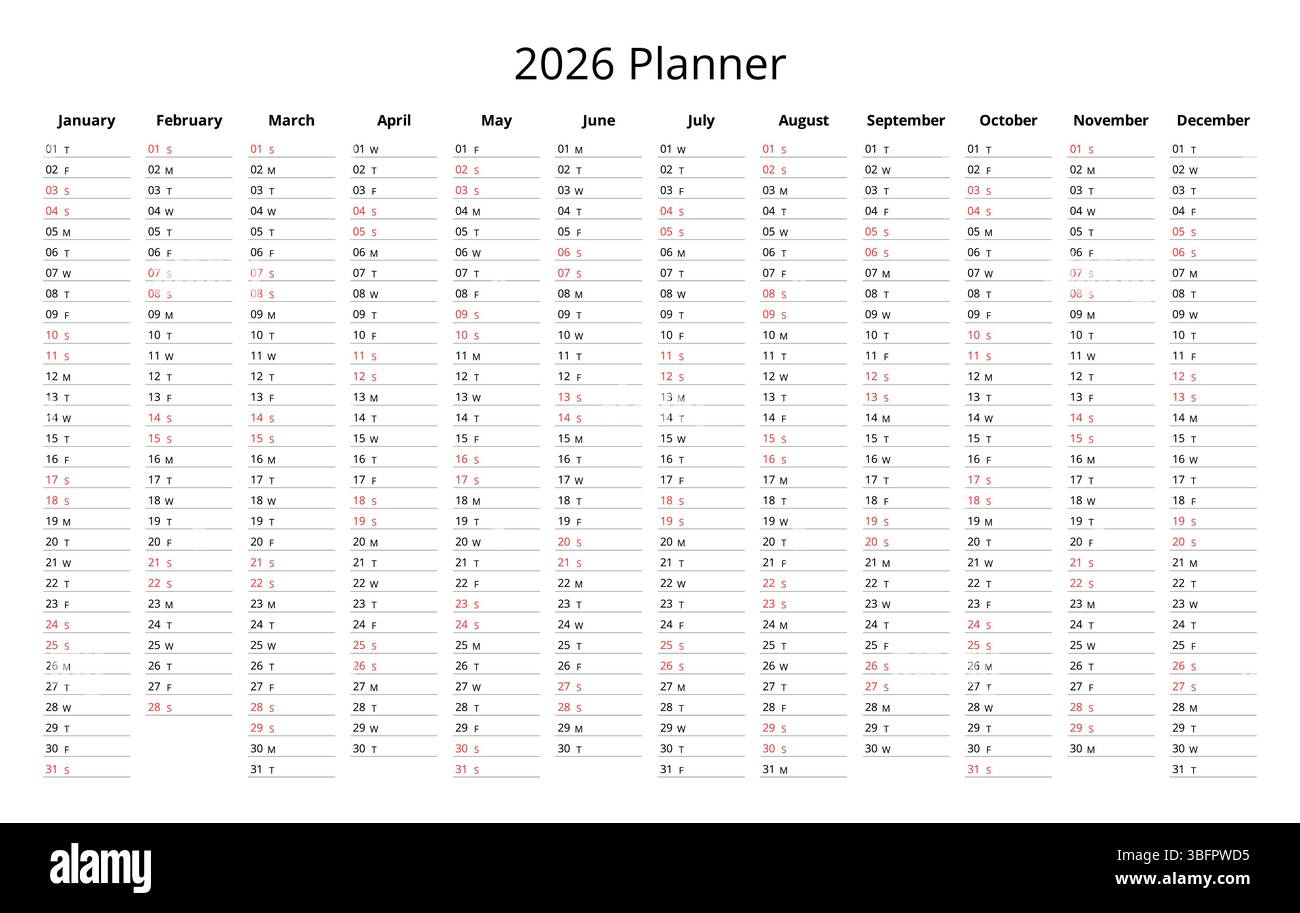 Simple 2026 planner with minimalist design Stock Vector Image & Art - Alamy