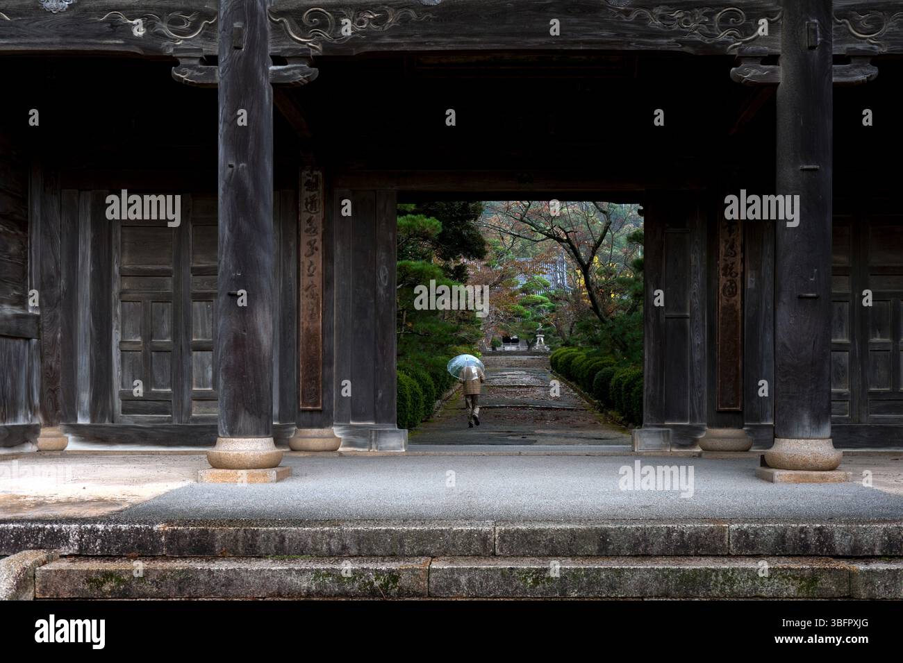 The imposing Sanmon Gate along the approach to Tokoji Zen Buddhist ...