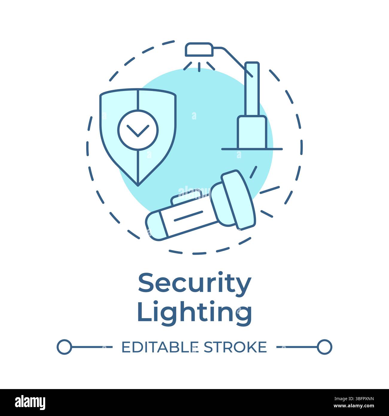 Security lighting soft blue concept icon Stock Vector Image & Art - Alamy