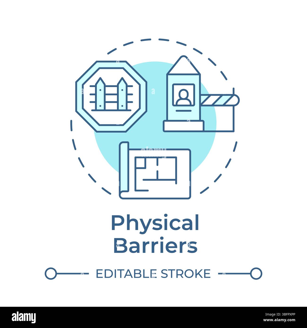 Physical barriers soft blue concept icon Stock Vector Image & Art - Alamy