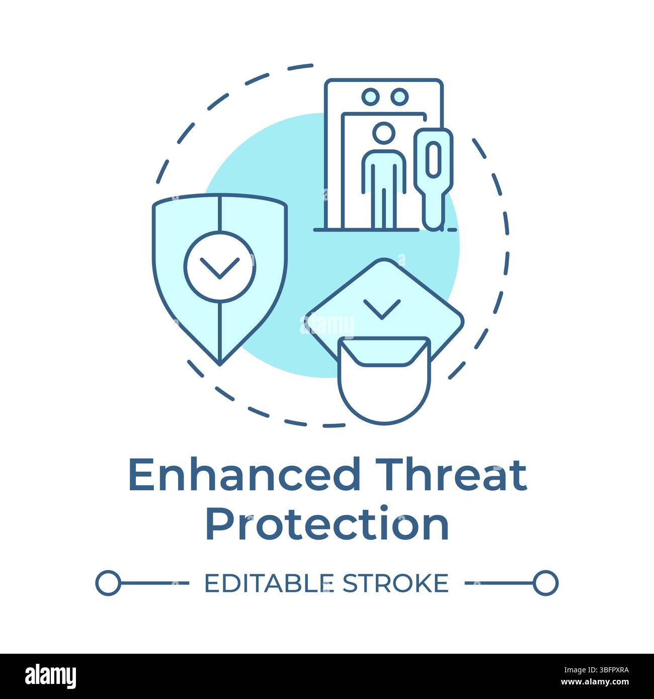 Enhanced threat protection soft blue concept icon Stock Vector Image ...