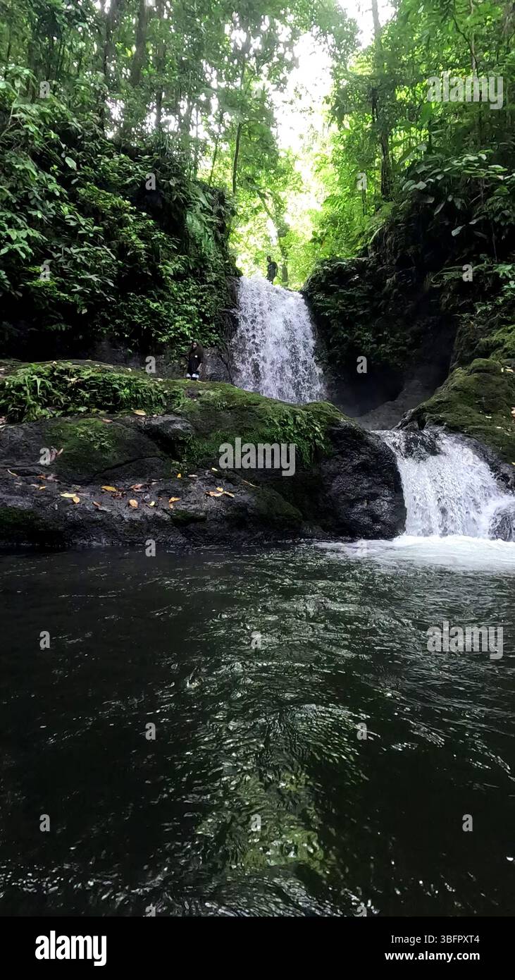 Locals at Mbopo waterfall, New Georgia, Solomon Islands, No MR Stock ...
