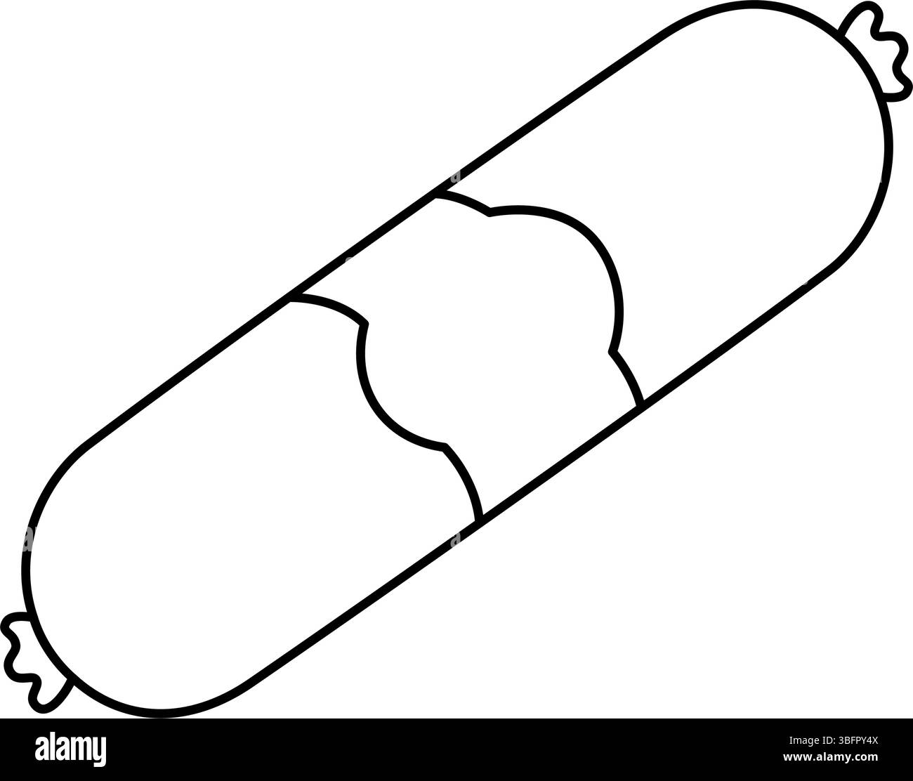 Sausage outline symbol. Butchery sausages menu. Vector illustration ...