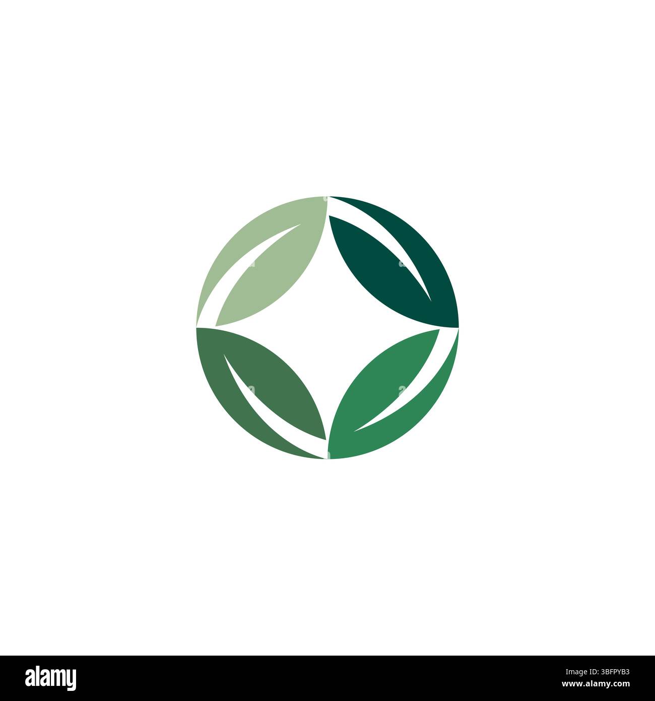 Organic Leaf Round Logo. Leaf Circle Icon Vector Stock Vector Image ...