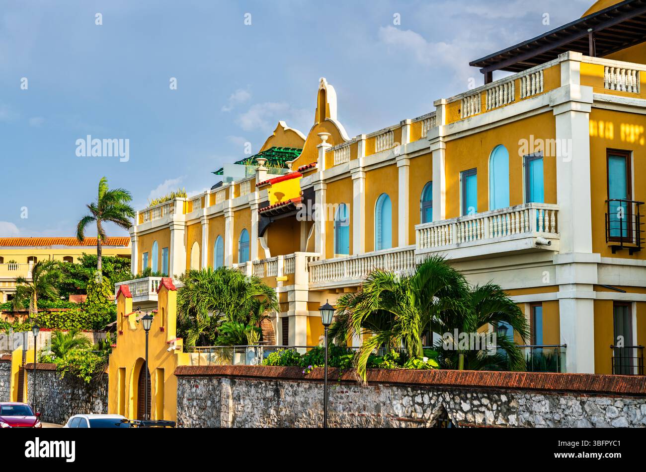 Bright orange building with columns and arches hi-res stock photography ...