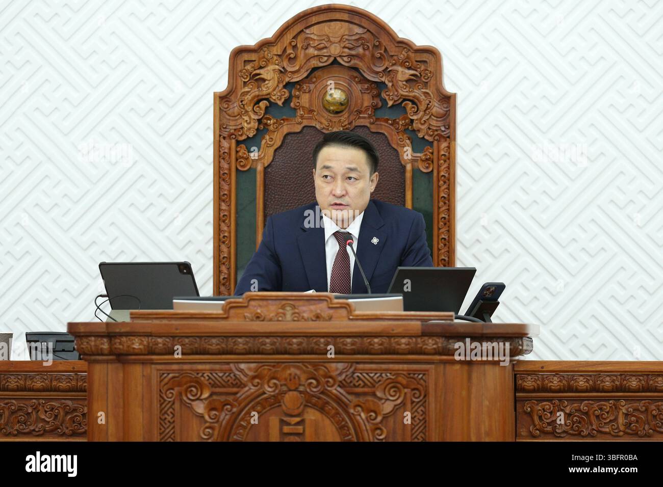 Ulaanbaatar, Mongolia. 3rd july, 2025. 32th Prime Minister of Mongolia Oyun-Erdene Luvsannamsrai ...